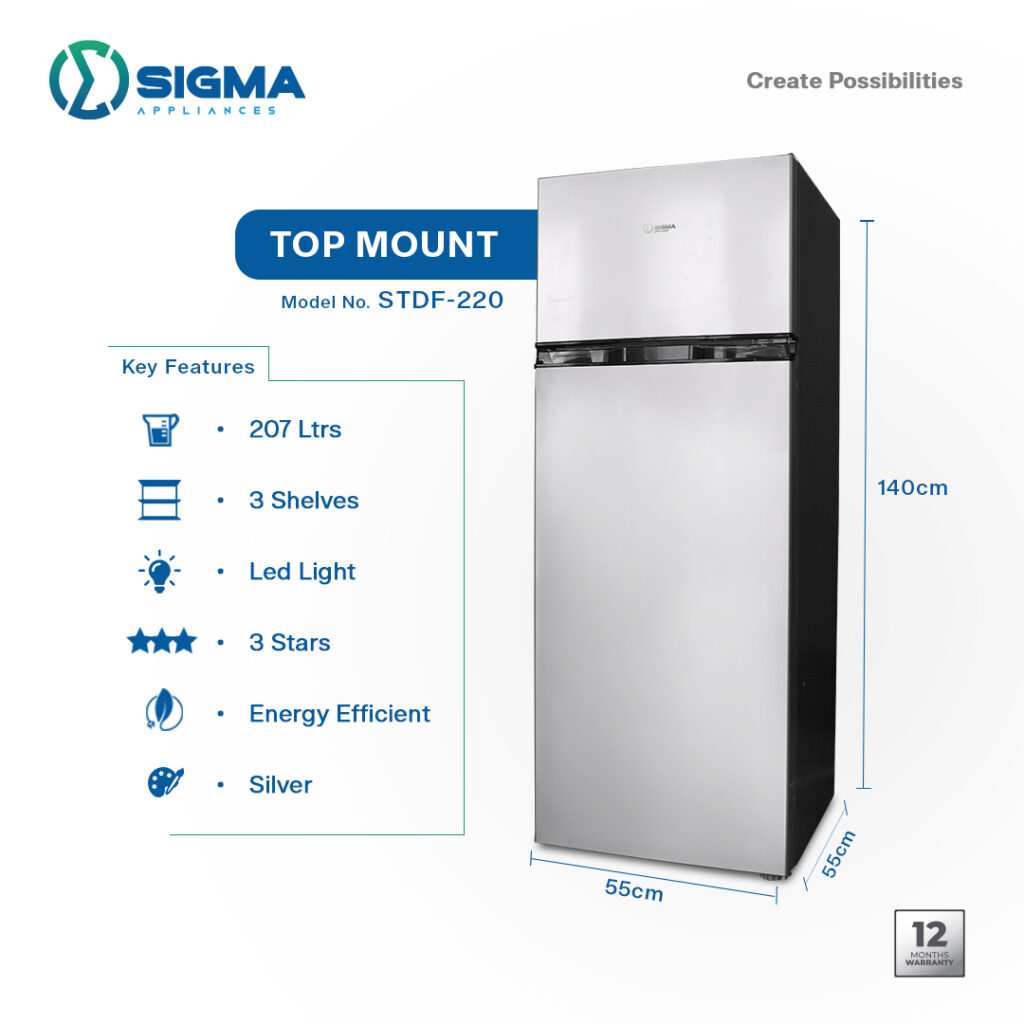 207 LTRS TOP MOUNT FRIDGE – Platinum Impex